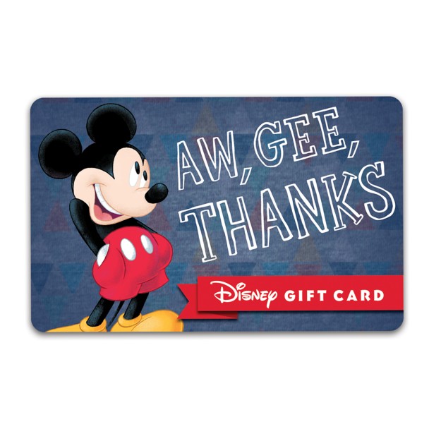 Mickey Mouse ''Aw Gee Thanks'' Disney Gift Card eGift now available ...
